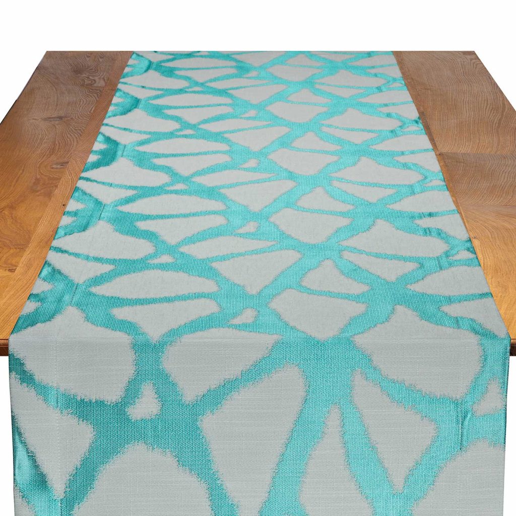 Fractal Aqua Table Runner - Linen Rentals | Wedding Table Linen ...