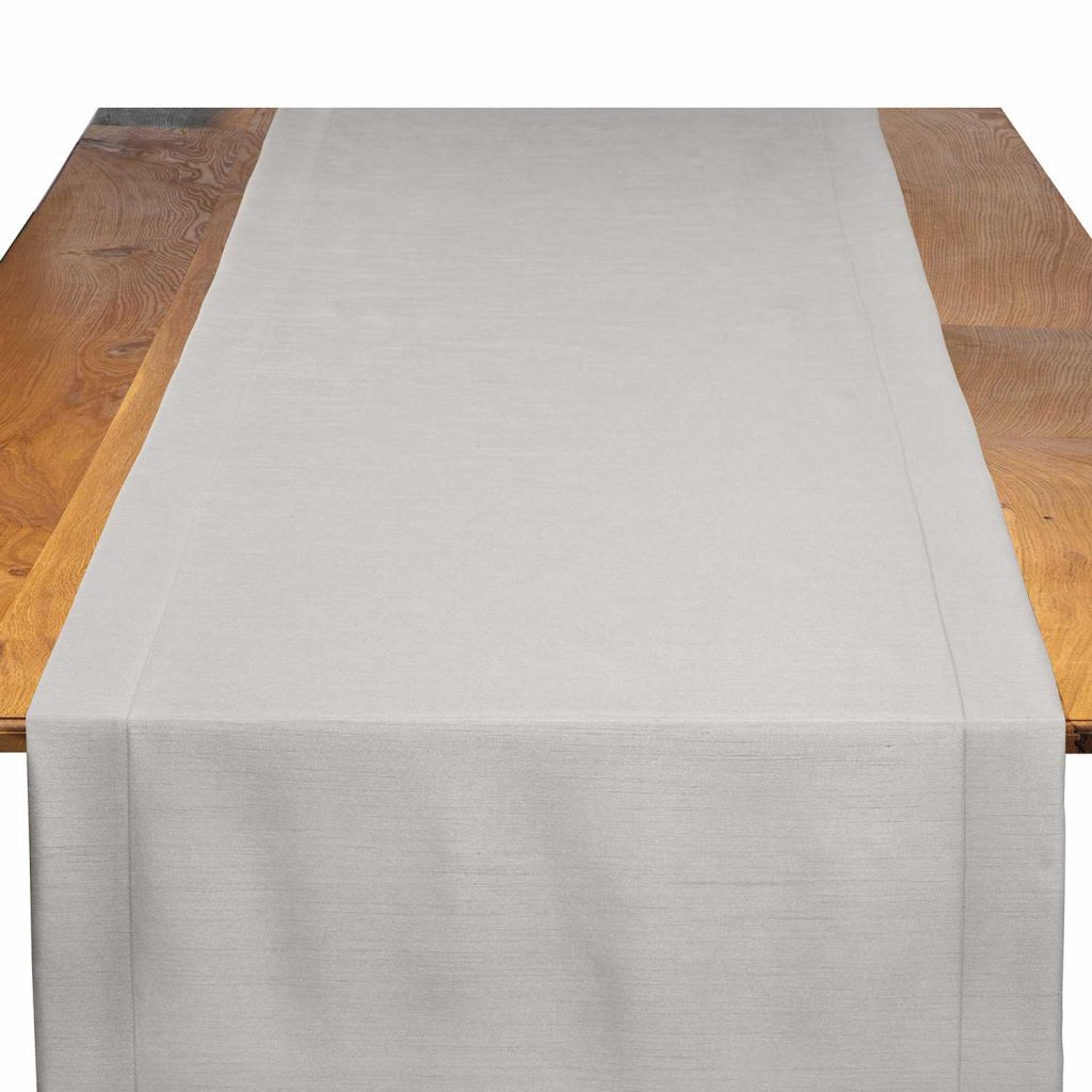 Table Runner - Shantung Silver Table Runner - Linen Rentals | Wedding ...