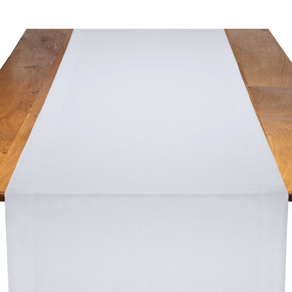 Faille White Table Runner - Linen Rentals | Wedding Table Linen ...
