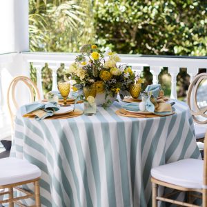 Drayton Stripe Bay Table Linen - Linen Rentals | Wedding Table Linen ...