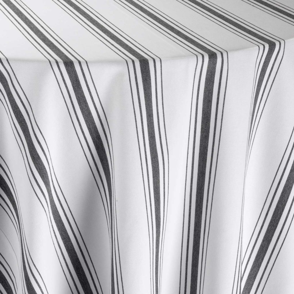 Harbor Stripe White Table Linen - Linen Rentals | Wedding Table Linen ...