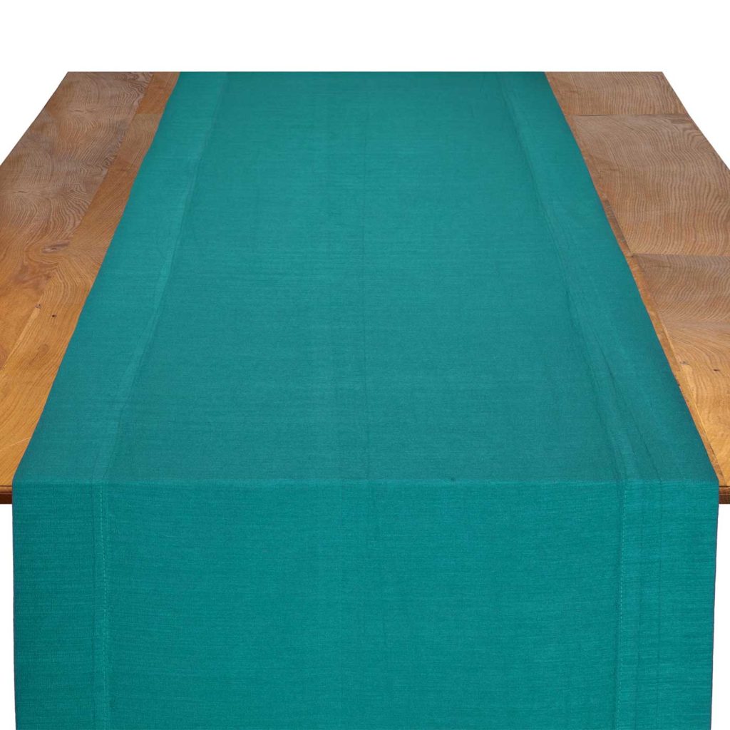 Dupionique Iridescence Aqua Table Runner - Linen Rentals | Wedding ...