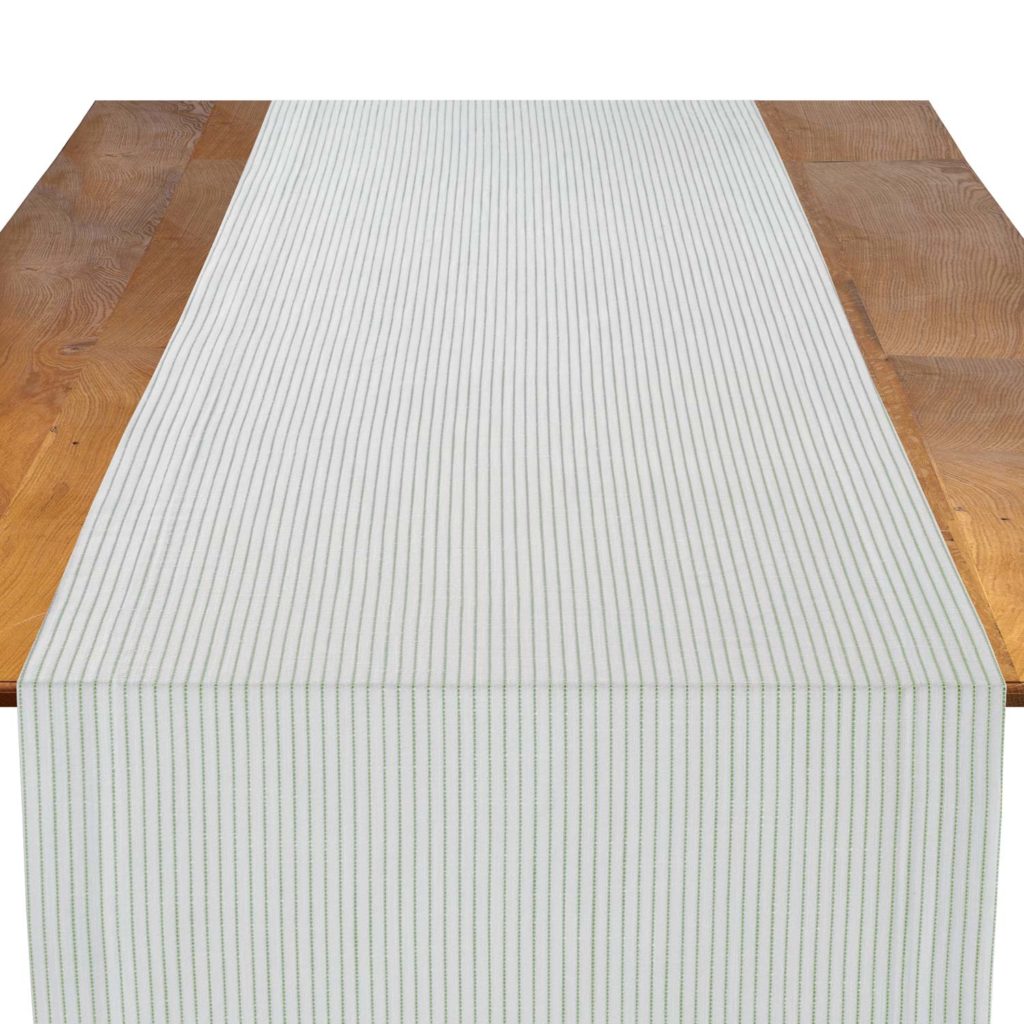 Ticking Laurel Table Runner - Linen Rentals | Wedding Table Linen ...