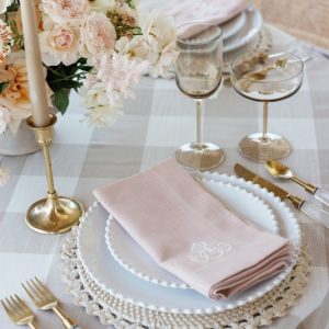 Buffalo Check Travertine Table Linen - Linen Rentals | Wedding Table ...